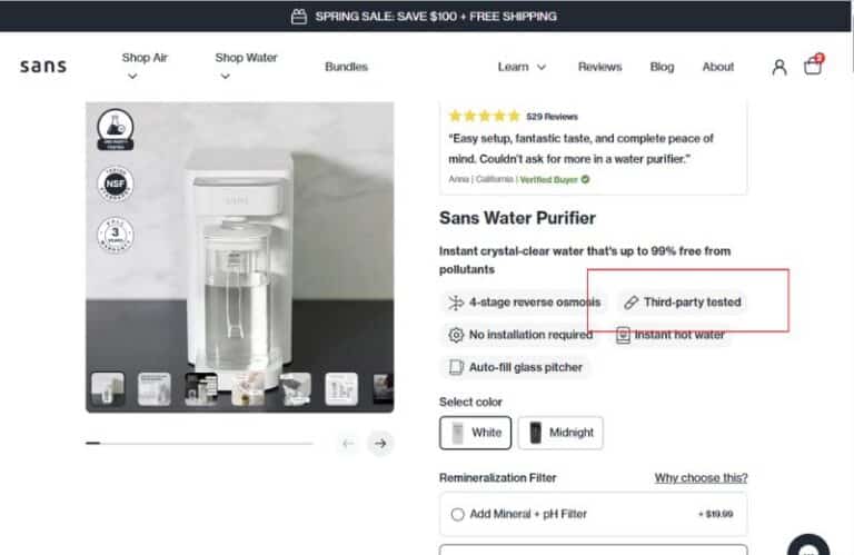 Sans Water Purifier Review: A Data-Driven Analysis